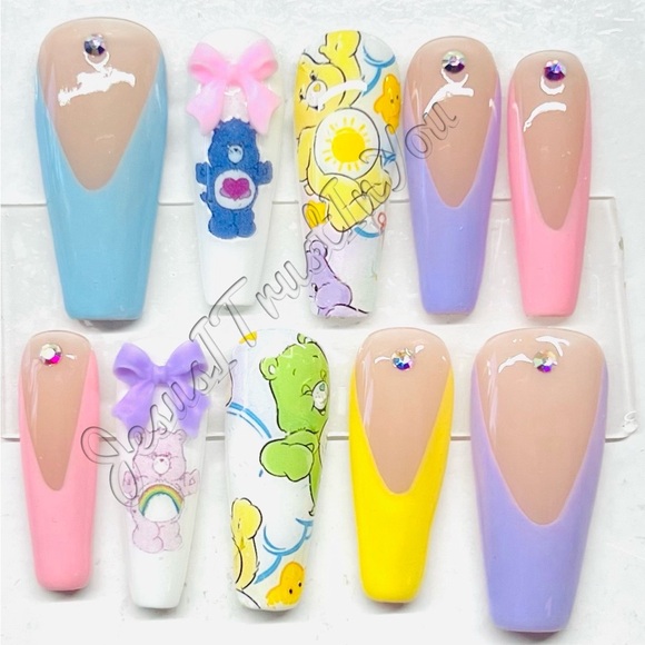 Makeup | Colorful Cartoon Bear Nail Art Set | Poshmark